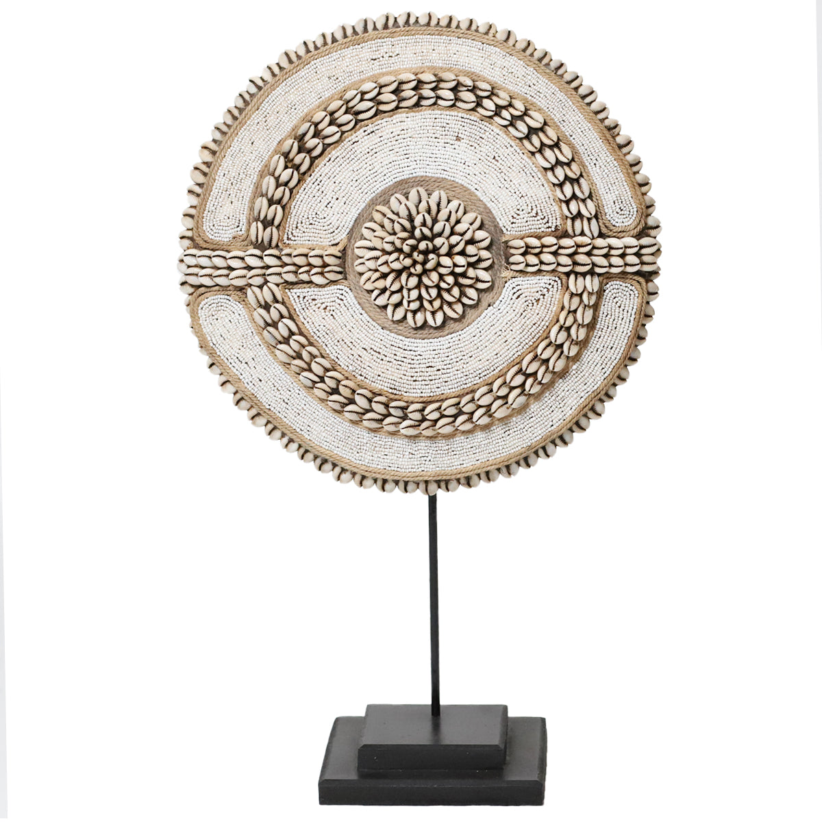 Beaded Cameroon Shield White on stand | Hand Carved in Cameroon ...