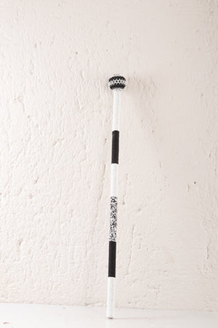 Ndebele Beaded Walking Stick | Black & White — Luangisa African Gallery