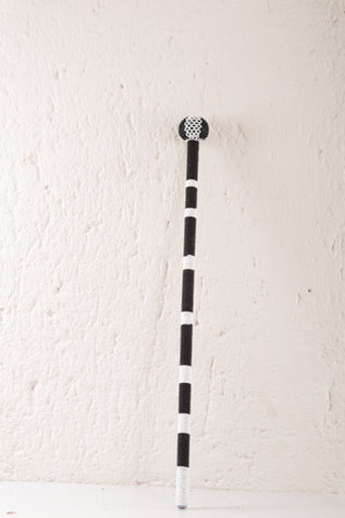Ndebele Beaded Walking Stick | Black & White — Luangisa African Gallery